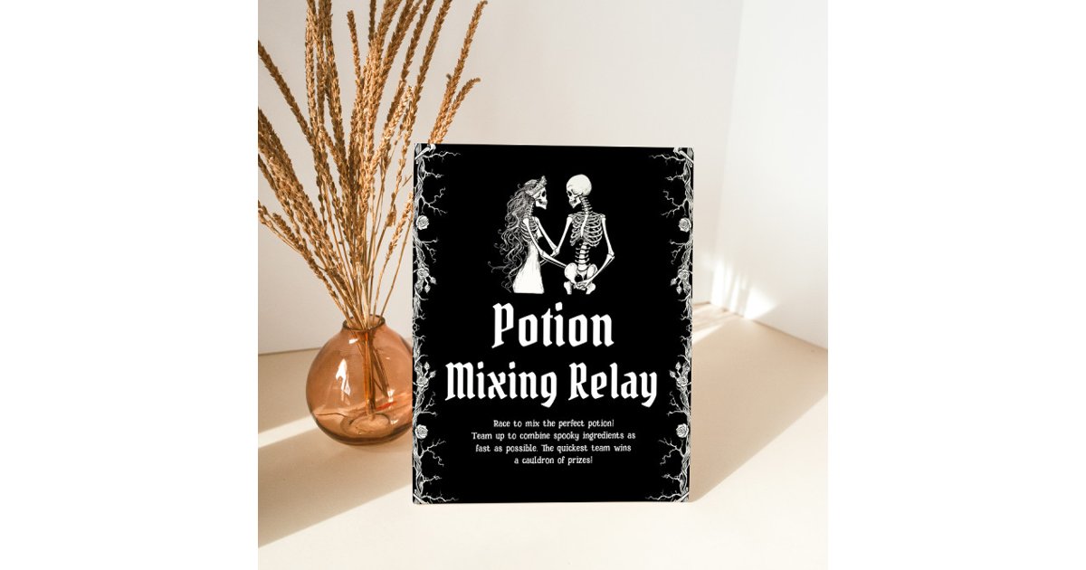 Halloween Skeleton Potion Mixing Relay Sign | Zazzle