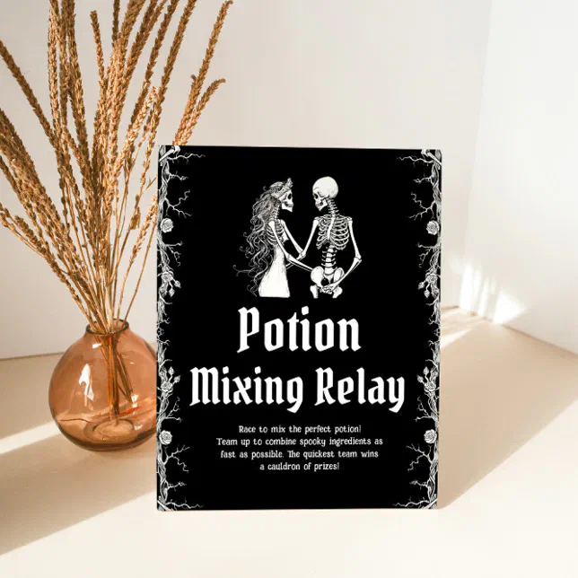Halloween Skeleton Potion Mixing Relay Sign | Zazzle