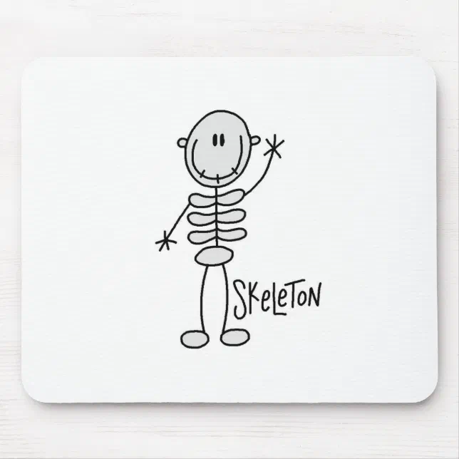 Halloween Skeleton Stick Figure Mousepad | Zazzle