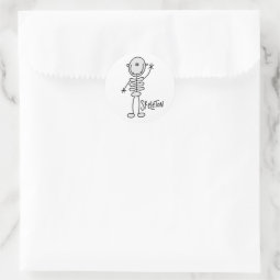 Halloween Skeleton Stick Figure Sticker | Zazzle