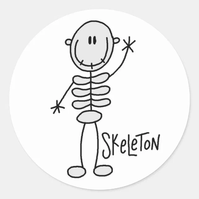 Halloween Skeleton Stick Figure Sticker | Zazzle