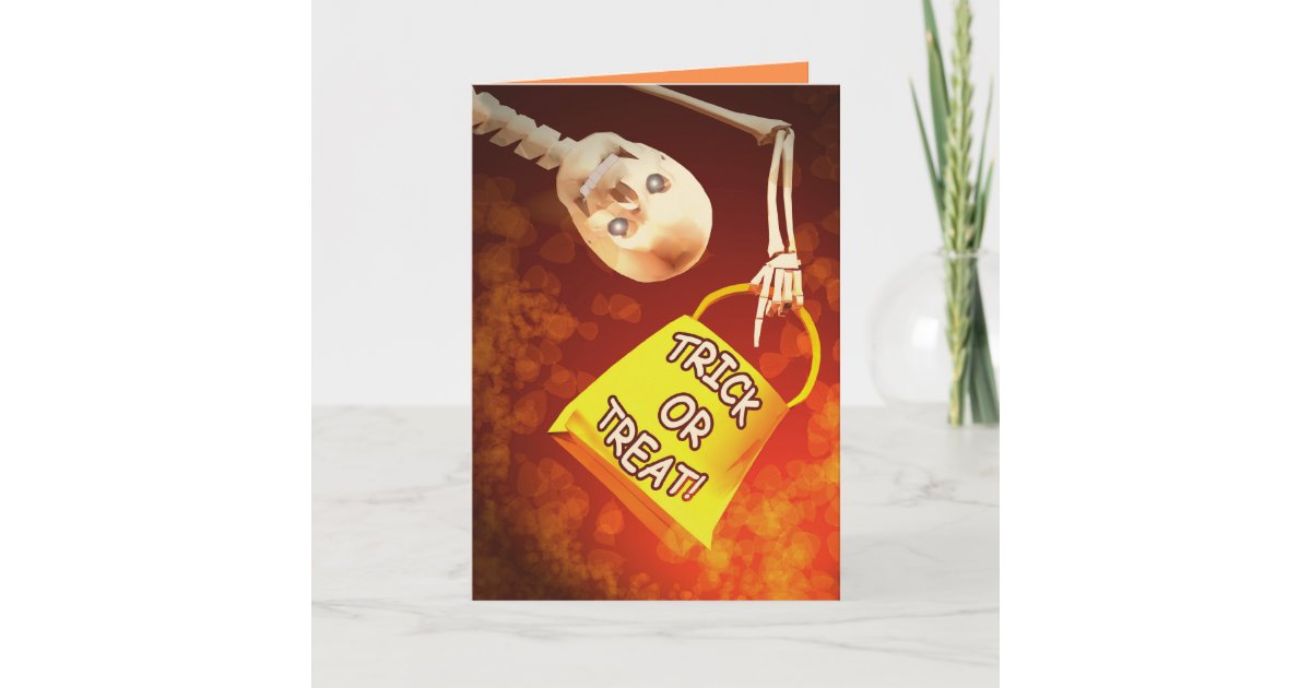 Halloween Skeleton Treats Card | Zazzle