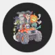 Halloween Skeleton Zombie Monster Truck Vampire Bo Classic Round ...