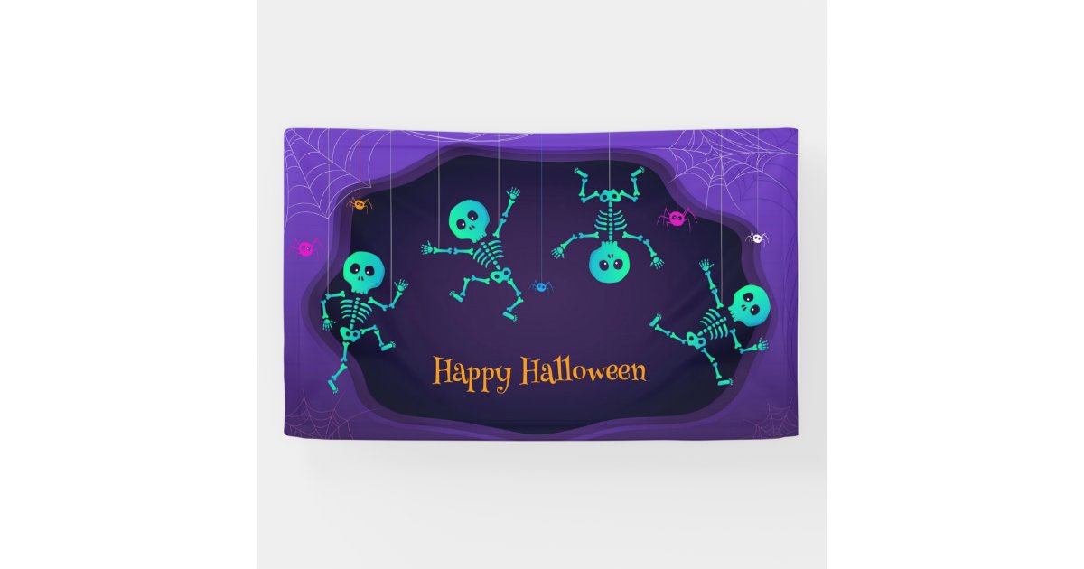Halloween Skeletons Banner | Zazzle