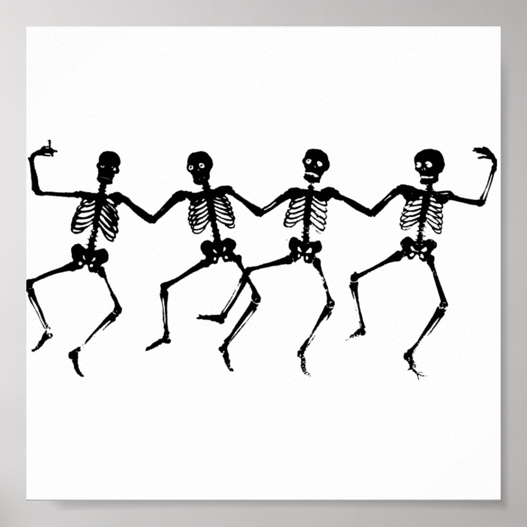 Halloween Skeletons Dancing Poster | Zazzle