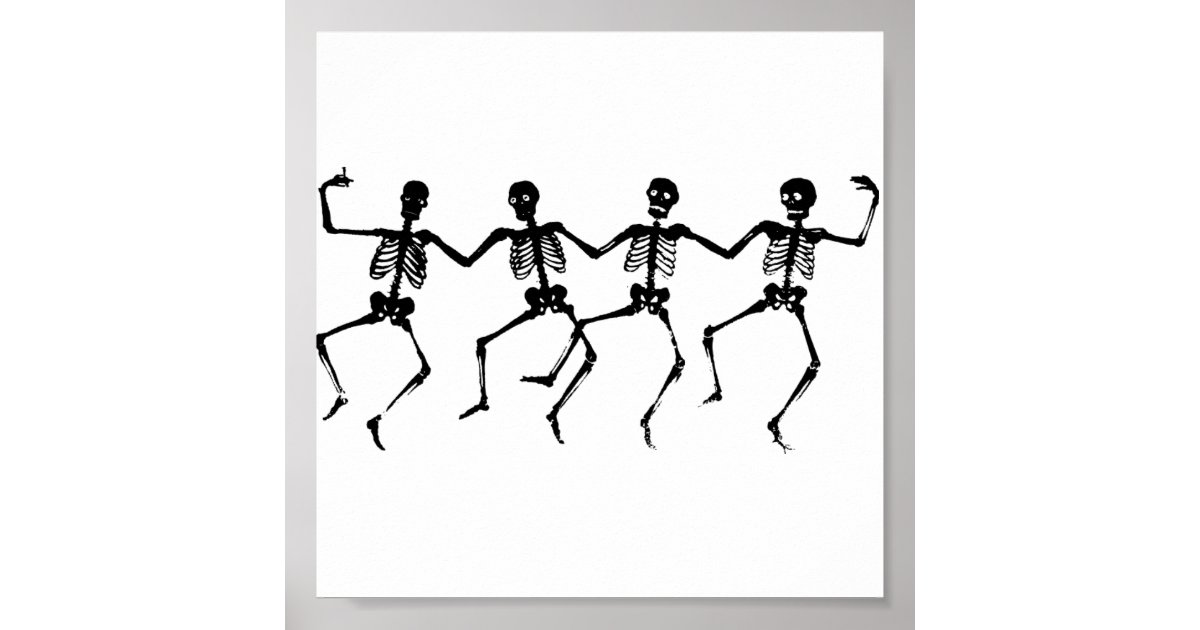 Halloween Skeletons Dancing Poster | Zazzle
