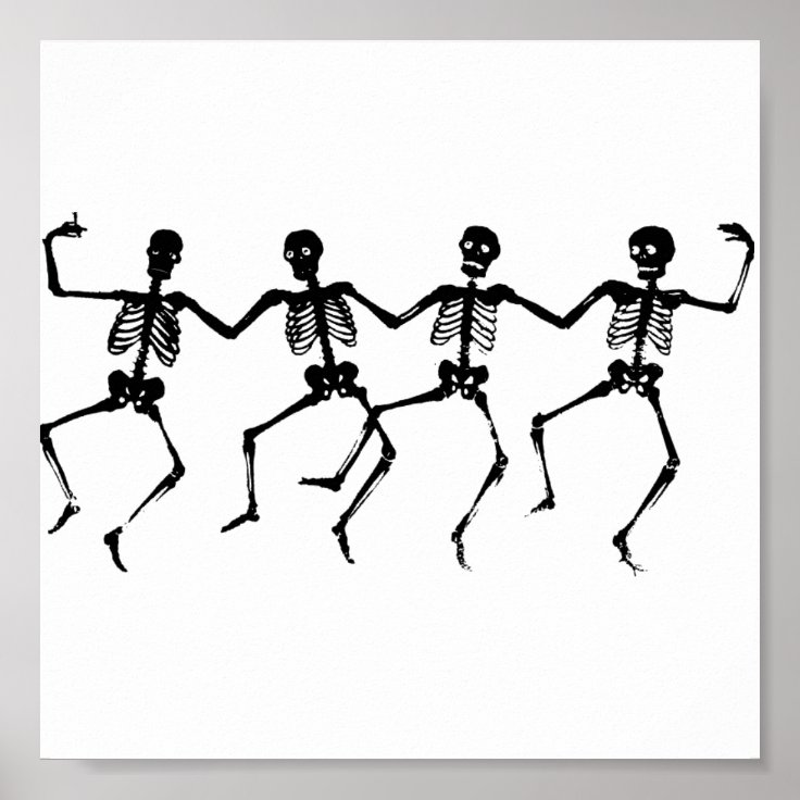 Halloween Skeletons Dancing Poster | Zazzle