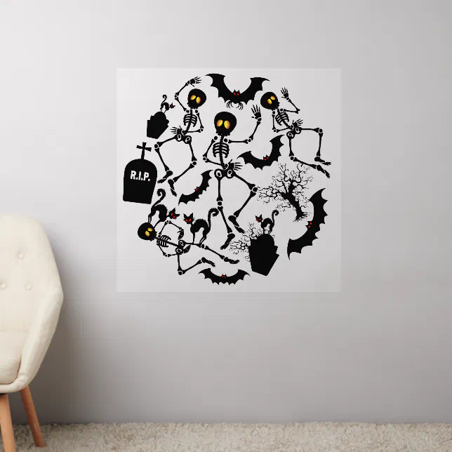 Halloween Skeletons Macabre Dance Wall Decal | Zazzle