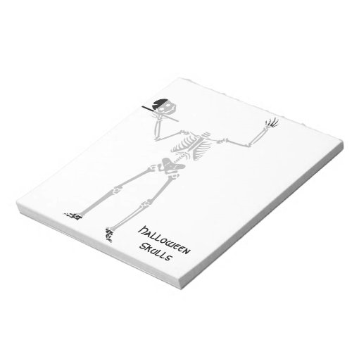 Halloween Skull Bone Skeleton Notepad | Zazzle