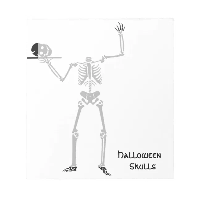 Halloween Skull Bone Skeleton Notepad | Zazzle