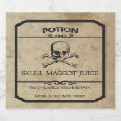 Halloween Skull Maggot Juice Apothecary Beer Label | Zazzle