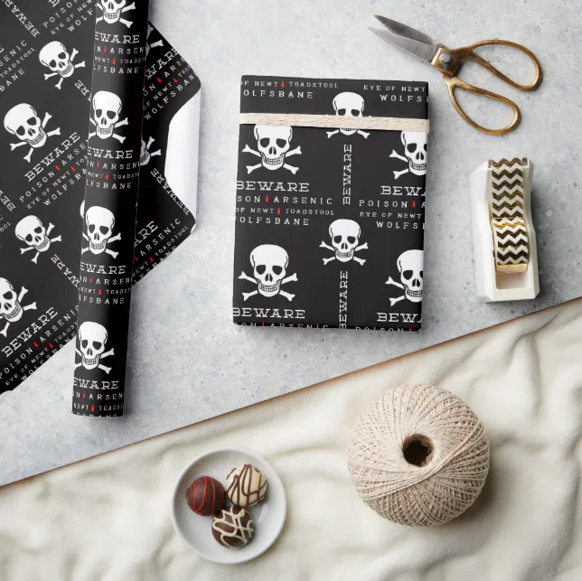 Halloween Skull pattern wrapping paper | Zazzle