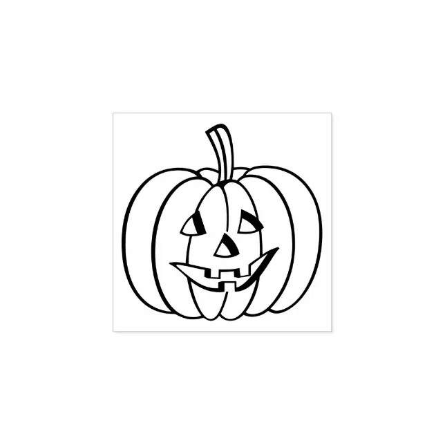 Halloween Smiling Pumpkin Fun Kids DIY Art Craft Rubber Stamp | Zazzle