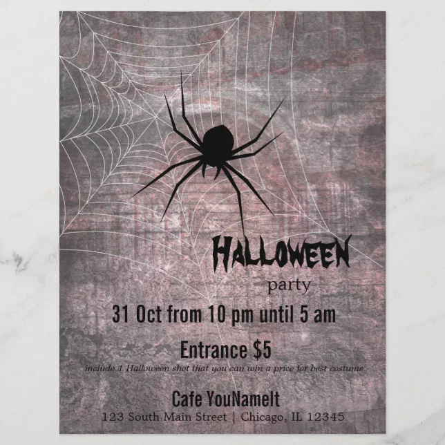 Halloween Spider Party Flyer | Zazzle