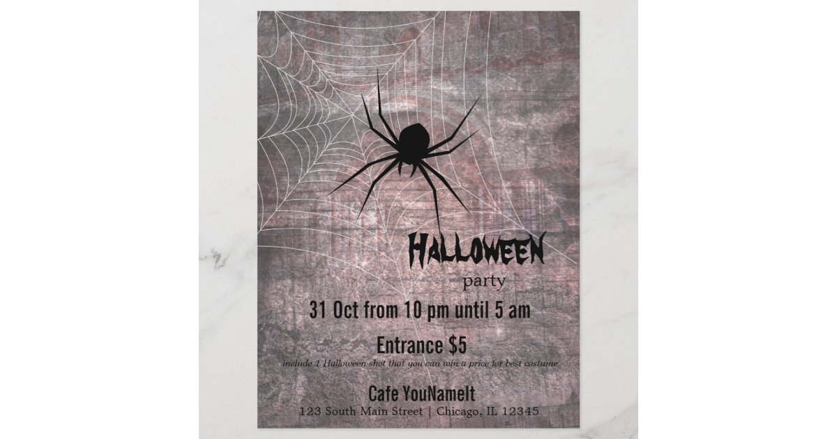 Halloween Spider Party Flyer | Zazzle