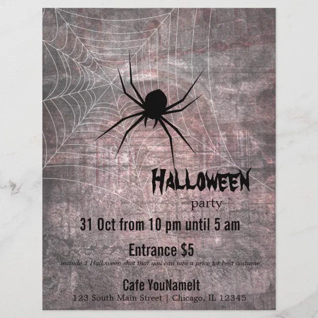 Halloween Spider Party Flyer | Zazzle