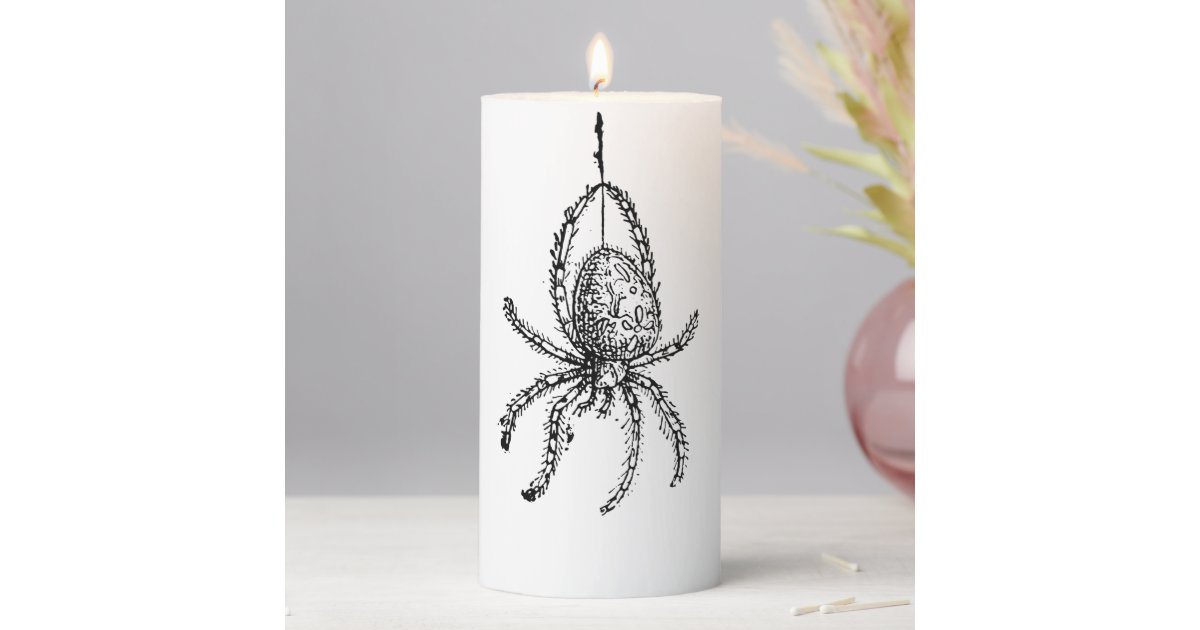 Halloween Spider Pillar Candle | Zazzle