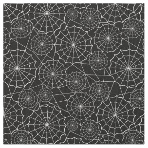 White Spider Web Halloween Fabric | Zazzle