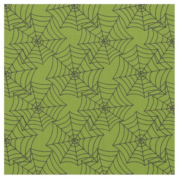 Spider & Web Halloween Knit Pattern Fabric | Zazzle