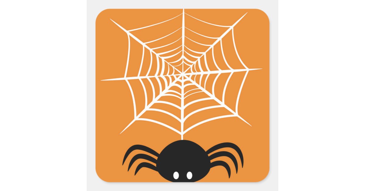 Halloween Spider Web Square Sticker | Zazzle