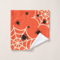 Halloween Spiders on Web Bath Towel Set | Zazzle