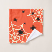 Halloween Spiders on Web Bath Towel Set | Zazzle