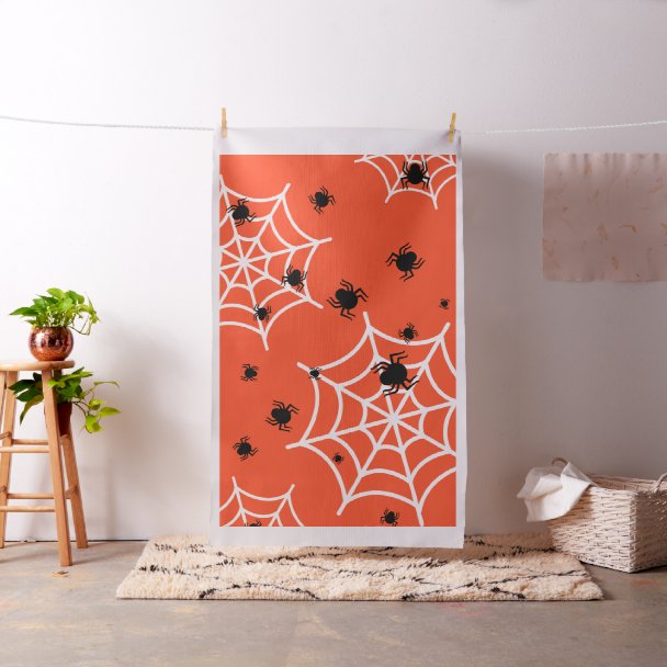 spider web halloween pattern fabric | Zazzle