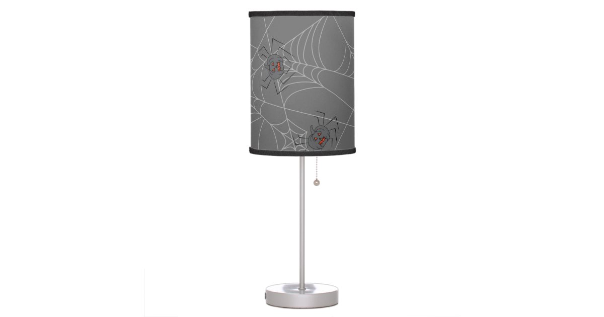 Halloween spiders web and pumpkins table lamp | Zazzle