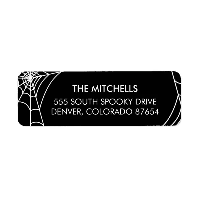 Halloween Spiderweb Return Address Labels | Black | Zazzle