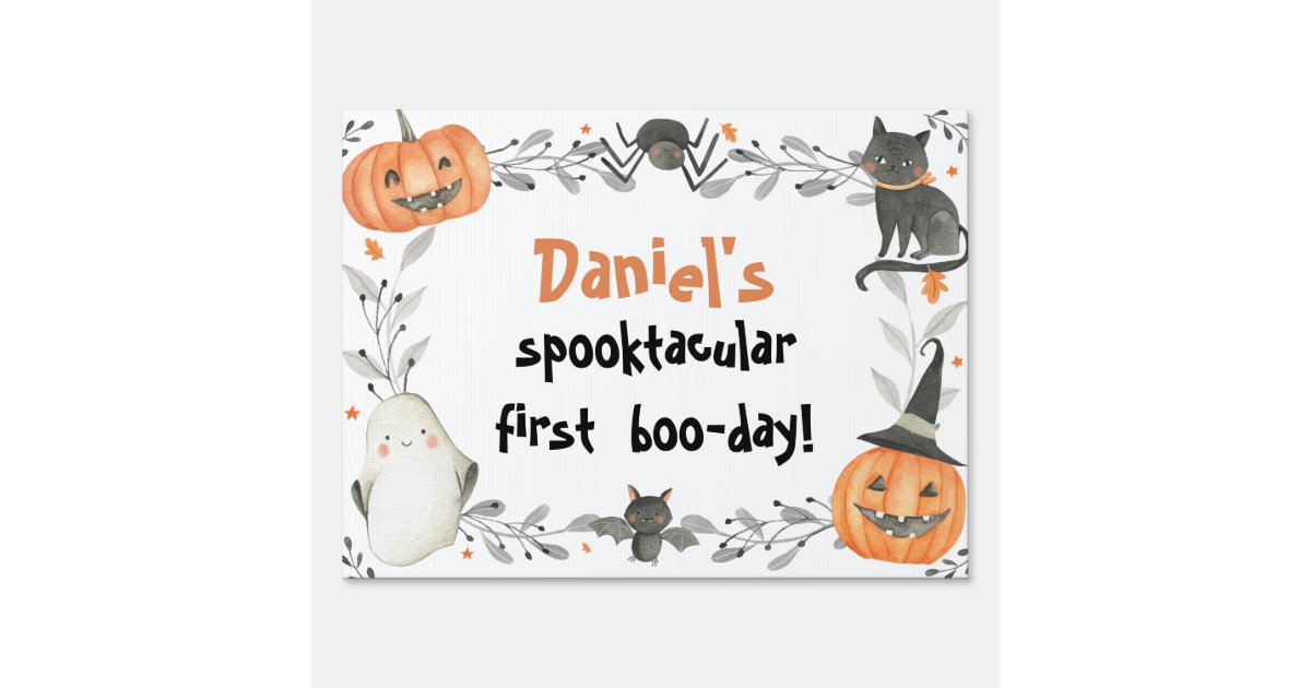 Halloween Spooktacular Birthday Party Sign | Zazzle