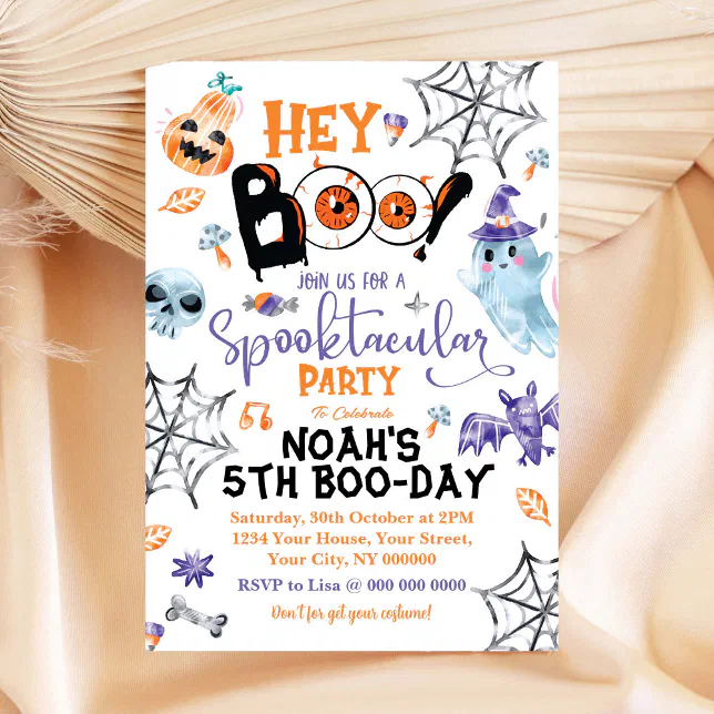 Halloween Spooktacular Boo Birthday Invitation | Zazzle