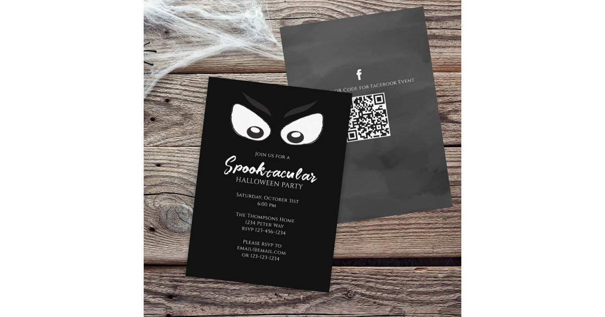 Halloween Spooktacular Ghost QR Code Social Media Invitation | Zazzle