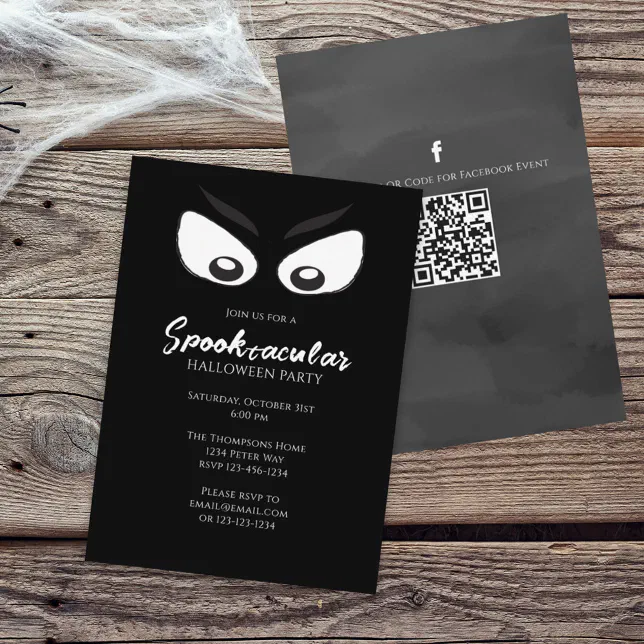 Halloween Spooktacular Ghost QR Code Social Media Invitation | Zazzle