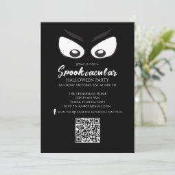 Halloween Spooktacular Ghost QR Code Social Media Invitation | Zazzle