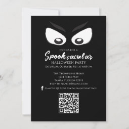 Halloween Spooktacular Ghost QR Code Social Media Invitation | Zazzle