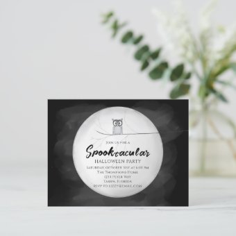 Halloween Spooktacular Owl QR Code Social Media Postcard | Zazzle