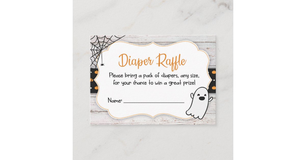 Halloween Spooky Baby Shower Diaper Raffle Ticket Enclosure Card | Zazzle