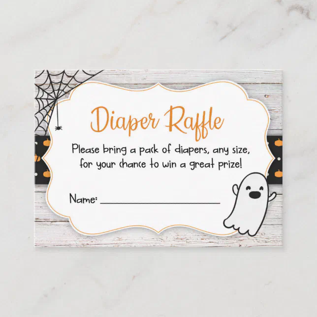 Halloween Spooky Baby Shower Diaper Raffle Ticket Enclosure Card | Zazzle