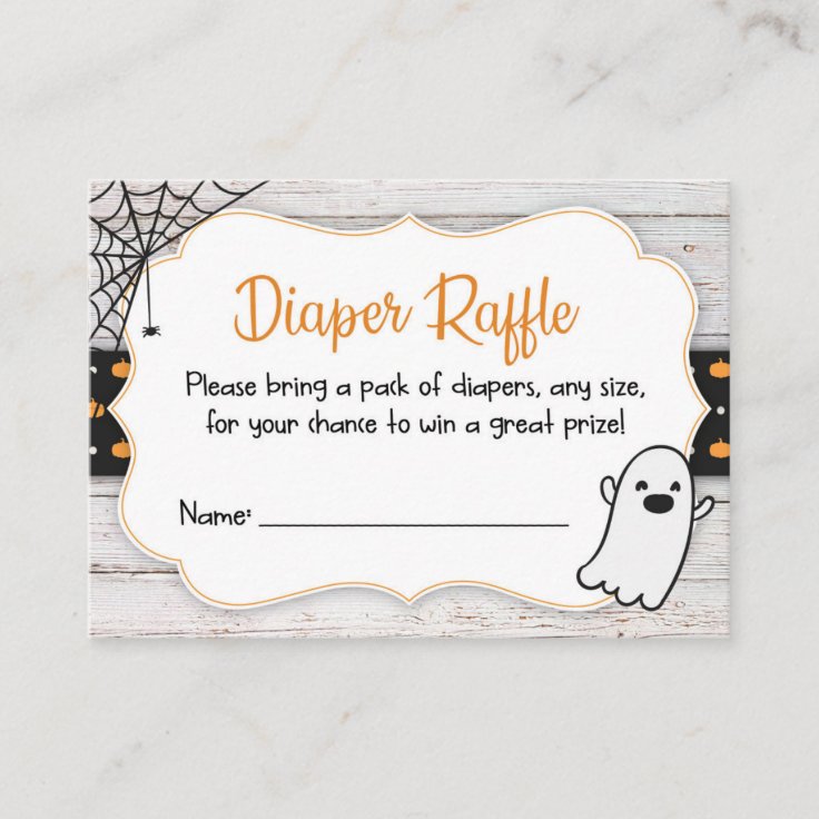 Halloween Spooky Baby Shower Diaper Raffle Ticket Enclosure Card | Zazzle
