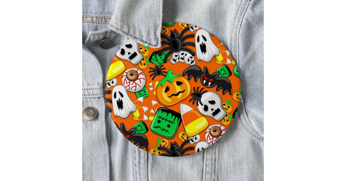 Halloween Spooky Candies Party Button | Zazzle