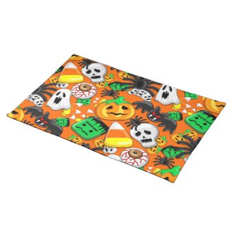 Halloween Spooky Candies Party Cloth Placemat | Zazzle