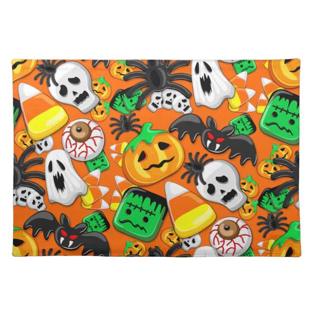 Halloween Spooky Candies Party Cloth Placemat | Zazzle