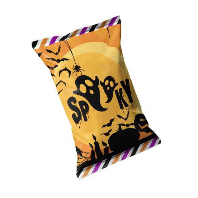 Halloween Spooky Chip Bag Wrappers Party Favors Notepad | Zazzle