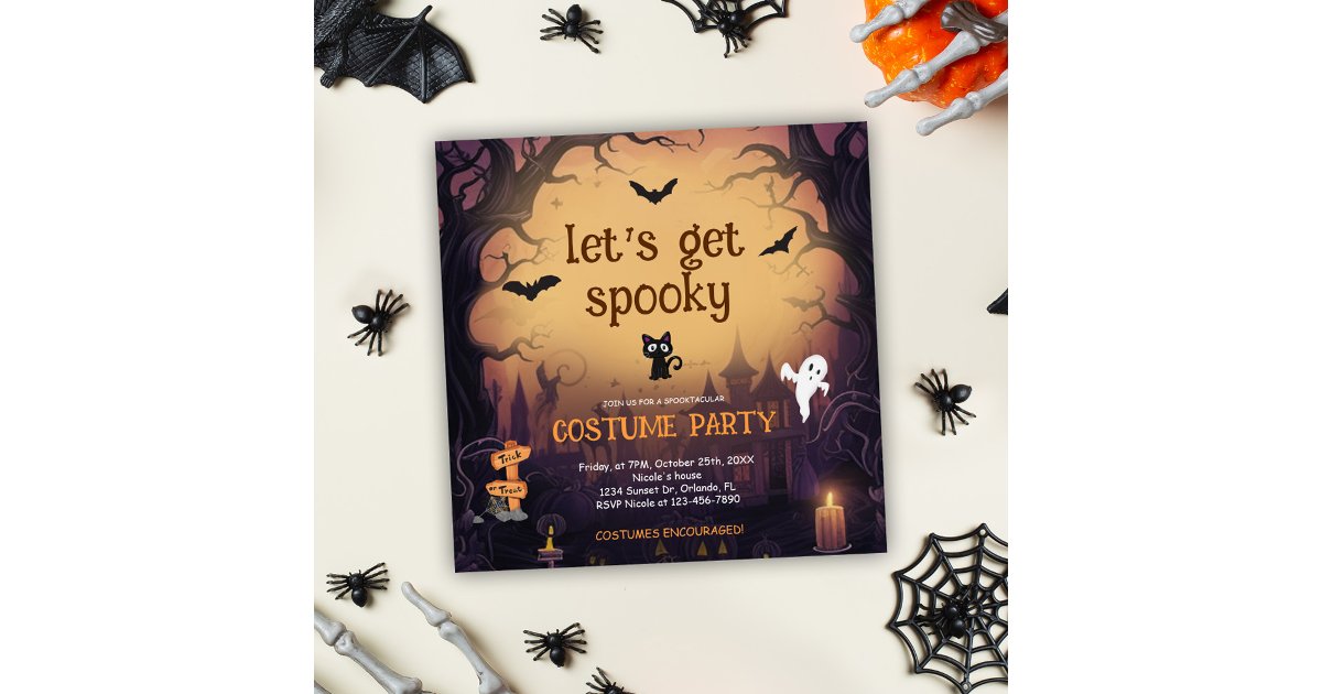 Halloween Spooky Costume Party Invitation | Zazzle
