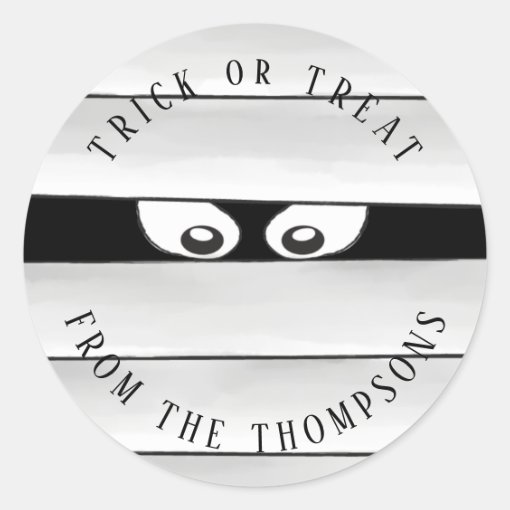 Halloween Spooky Creepy Mummy Trick or Treat Classic Round Sticker | Zazzle