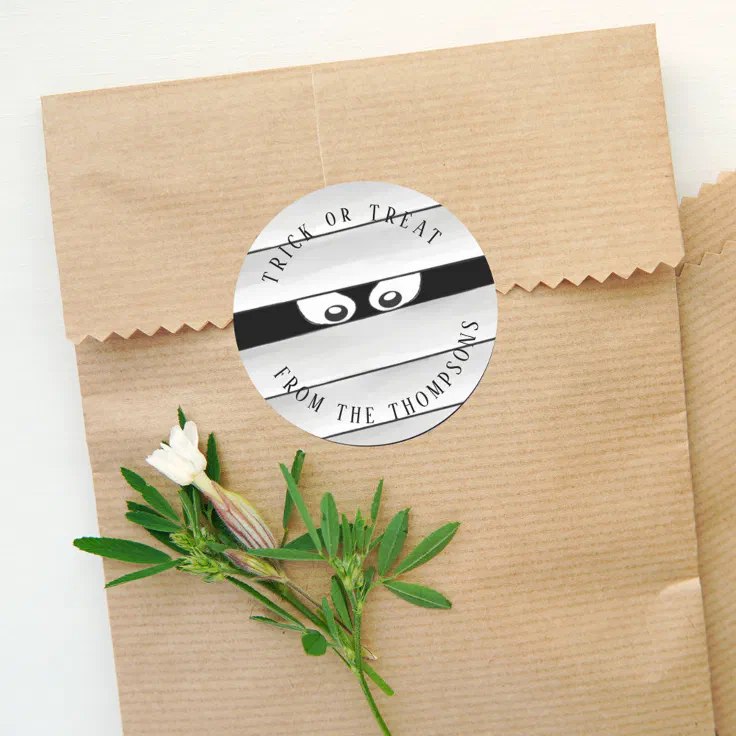 Halloween Spooky Creepy Mummy Trick or Treat Classic Round Sticker | Zazzle