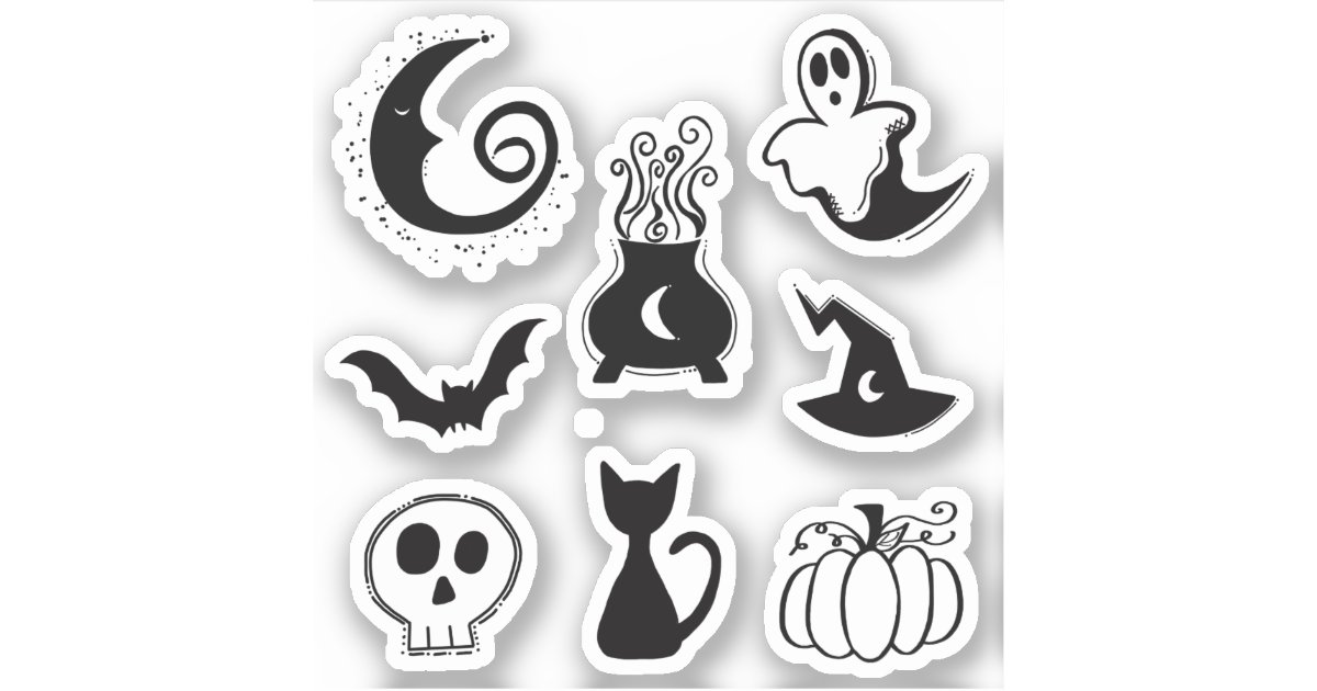 Halloween Spooky Doodles Sticker | Zazzle