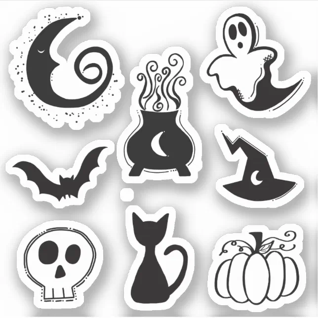 Halloween Spooky Doodles Sticker | Zazzle