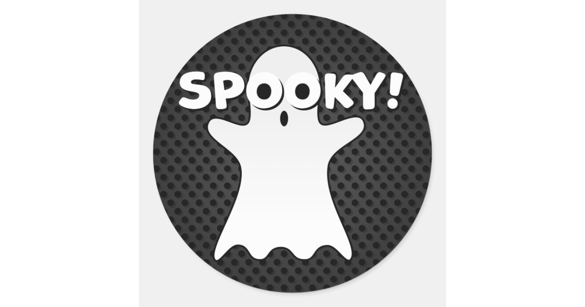 Halloween Spooky Ghost Black Classic Round Sticker | Zazzle