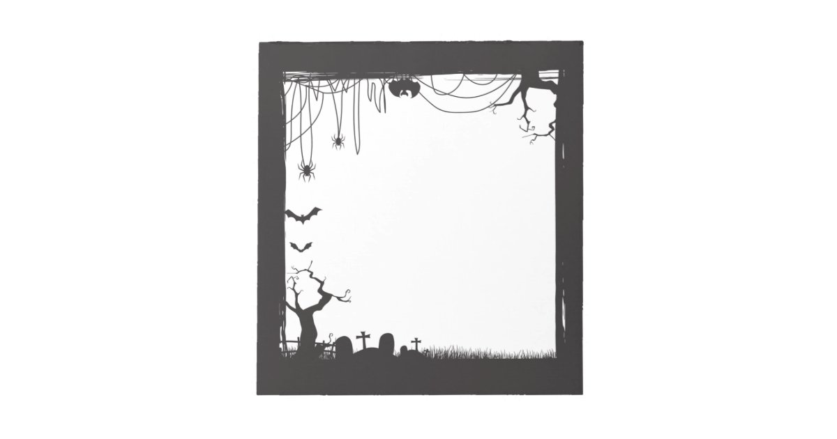 Halloween Spooky Graveyard Blank Notepad | Zazzle